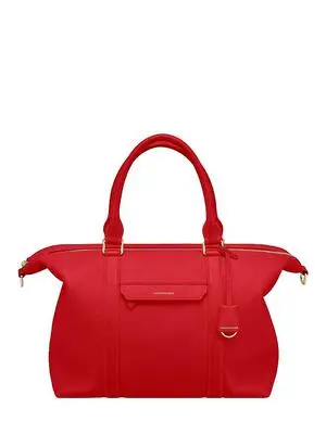 MAISON DE SABRE Large Leather Weekender Bag - Pomegranate Red