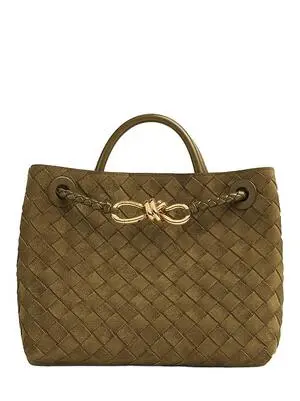 Bottega Veneta Small Andiamo Top Handle Bag Olive Oil/brass