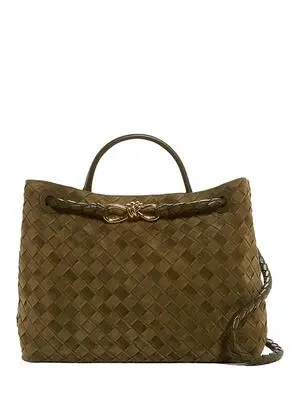 Bottega Veneta Medium Andiamo Top Handle Bag Mud/muse Brass
