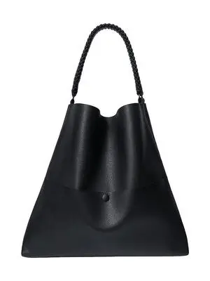 Callista Slim Grained Leather Tote - Black