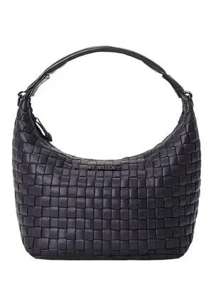 Mz Wallace Mini Woven Hobo Bag - Black/matte Black