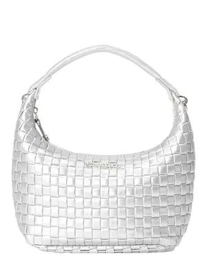 Mz Wallace Mz Wallace Mini Woven Hobo Bag Matte Silver