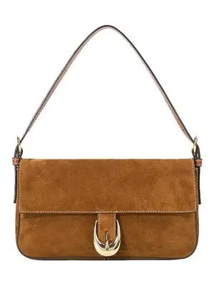 Staud Harlow Suede Shoulder Bag - Tan Suede