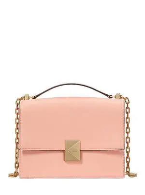 Kate Spade New York Deco Pebbled Leather Small Chain Shoulder Bag - Apricot Cream