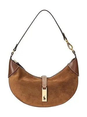 Polo Ralph Lauren Polo Id Mini Suede Shoulder Bag - Cinnamon/cuoio