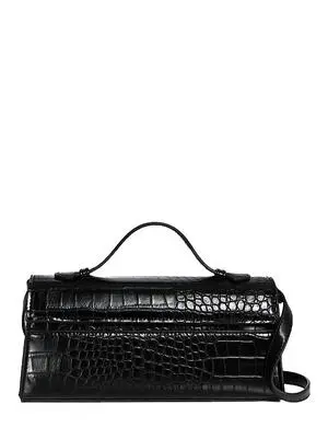Aqua East West Top Handle Bag Black