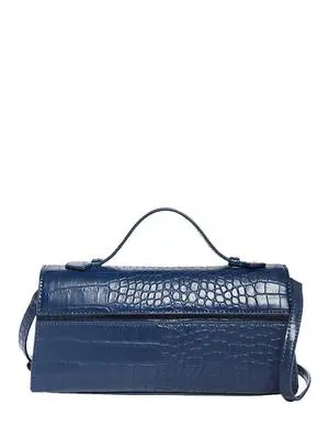 Aqua East West Top Handle Bag Navy