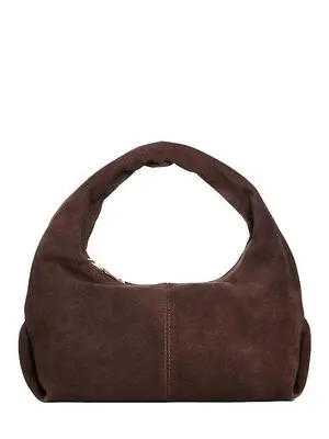 Aqua Suede Hobo Bag Chocolate