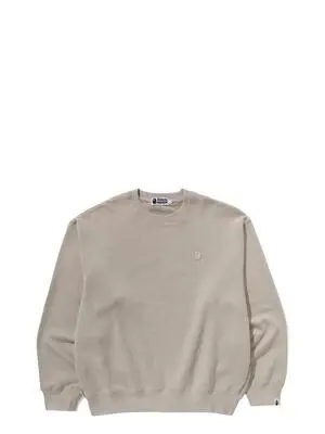 A BATHING APE One Point Relaxed Fit Crewneck Sweatshirt - Beige