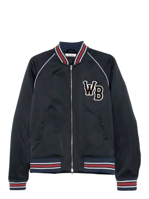 WALES BONNER Wales Bonner Logo-Appliqué Bomber Jacket Navy