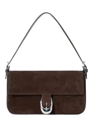 Staud Harlow Suede Shoulder Bag - Espresso