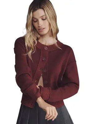Maeve Maeve Sutton Cardigan Sweater Cherrywood