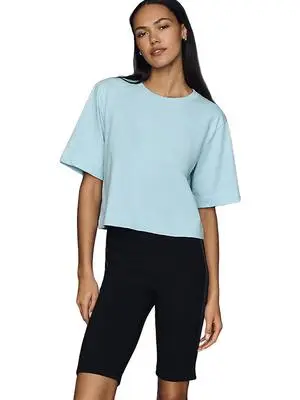 Maeve Maeve Corey Cotton Boxy Tee Sky