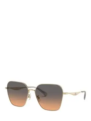COACH C Hardware Metal Oversized Square Sunglasses Peach Blush