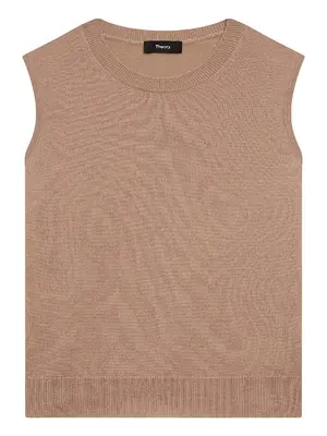 Theory Theory Cashmere Knit Shell Top Royalcamel