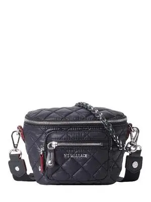 Mz Wallace MZ Wallace Micro Crosby Diamond Quilted Nylon Sling Bag Black