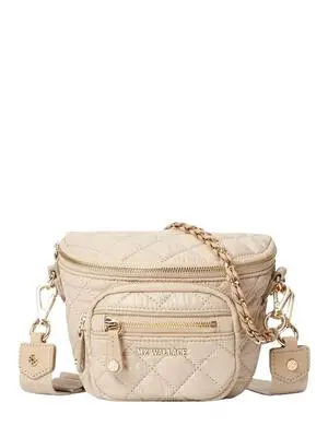 Mz Wallace Micro Crosby Diamond Quilted Nylon Sling Bag - Buff
