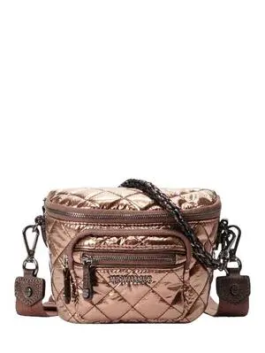 Mz Wallace MZ Wallace Micro Crosby Diamond Quilted Nylon Sling Bag Copper Metallic Lacquer