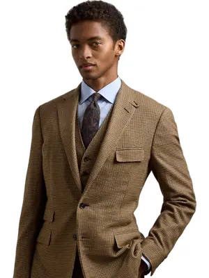 Ralph Lauren Kent Houndstooth Jacket Brown/tan