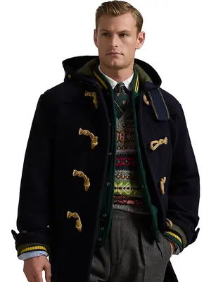 Ralph Lauren Wool Twill Toggle Coat Collection Navy
