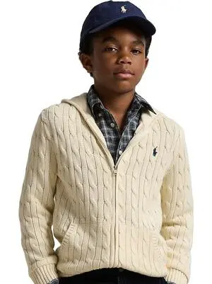 Ralph Lauren Ralph Lauren Cable Cotton Full-Zip Sweater Andover Cream