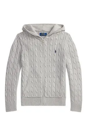 Ralph Lauren Cable Cotton Full-zip Sweater - Andover Heather