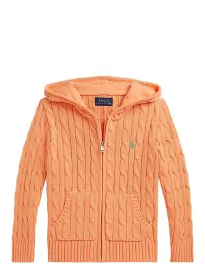 Ralph Lauren Cable Cotton Full-zip Sweater - Poppy