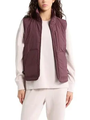 Zella Packable Quilted Vest - Burgundy Fudge
