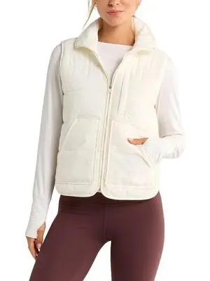 Zella Packable Quilted Vest - Ivory Egret