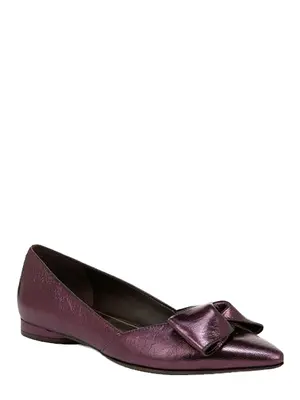 Naturalizer Havana Bow Pointed Toe Flat Deep Plum Purple