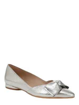 Naturalizer Havana Bow Pointed Toe Flat Silver