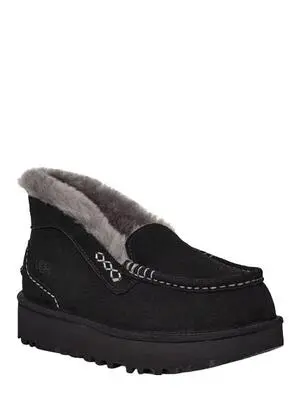 UGG Ansley Parc Genuine Shearling Platform Slipper - Black