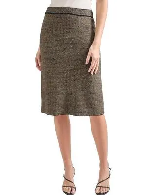 Misook Knit Pencil Skirt - Black/ Gold