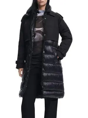 Desigual Estocolmo Layered Puffer Coat - Black