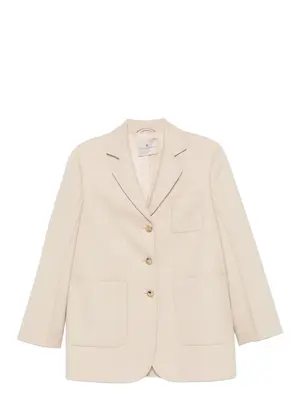 Ermanno Scervino Virgin Wool Blazer - Neutrals
