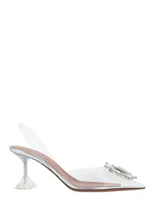 Amina Muaddi 70mm Begum Pumps Silver