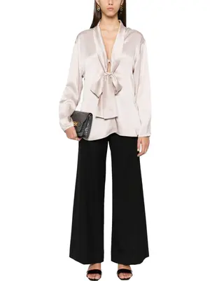 Victoria Beckham Satin-trim Trousers - Black