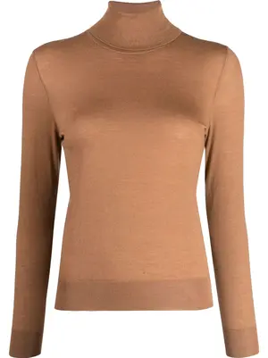 N.peal Roll-neck Cashmere Jumper - Brown