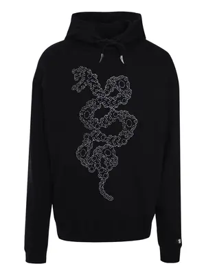 Roberto Cavalli Snake-stitch Hoodie - Black