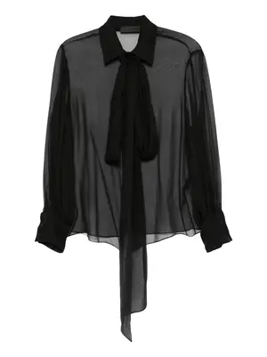 Valentino Garavani Scarf-detail Shirt - Black