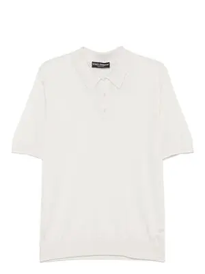 Dolce & Gabbana Fine-knit Polo Shirt White