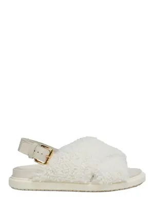 Marni Fussbett Shearling Sandals - White