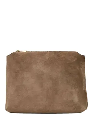 Khaite Medium Lina Suede Cross Body Bag - Neutrals