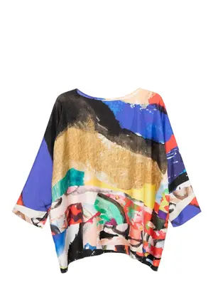DANIELA GREGIS Abstract-print Blouse - Blue