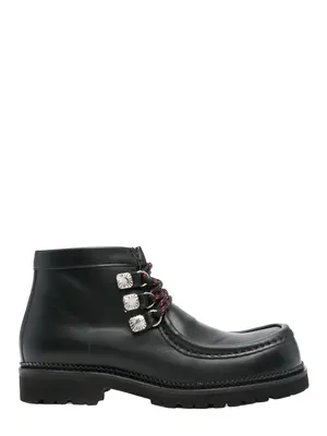 TOGA VIRILIS Leather Ankle Boots - Black