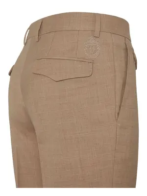 BILLIONAIRE Wool Slim-cut Chinos - Neutrals