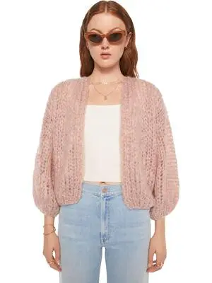 Maiami Mohair Bomber Cardigan Antique Jacket - Pink