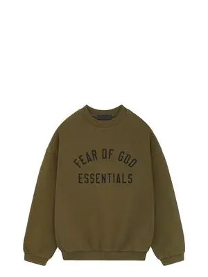 Fear Of God Essentials Fleece Crewneck Sweatshirt - Olive