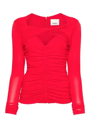 Isabel Marant Vandalia Ruched Blouse - Red