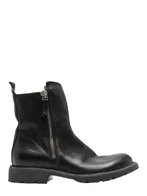 Moma Tronchetto Leather Ankle Boots - Black